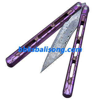 Theone Viper Balisong Clone Titanium Handle Damascus Blade – BBKSbalisong