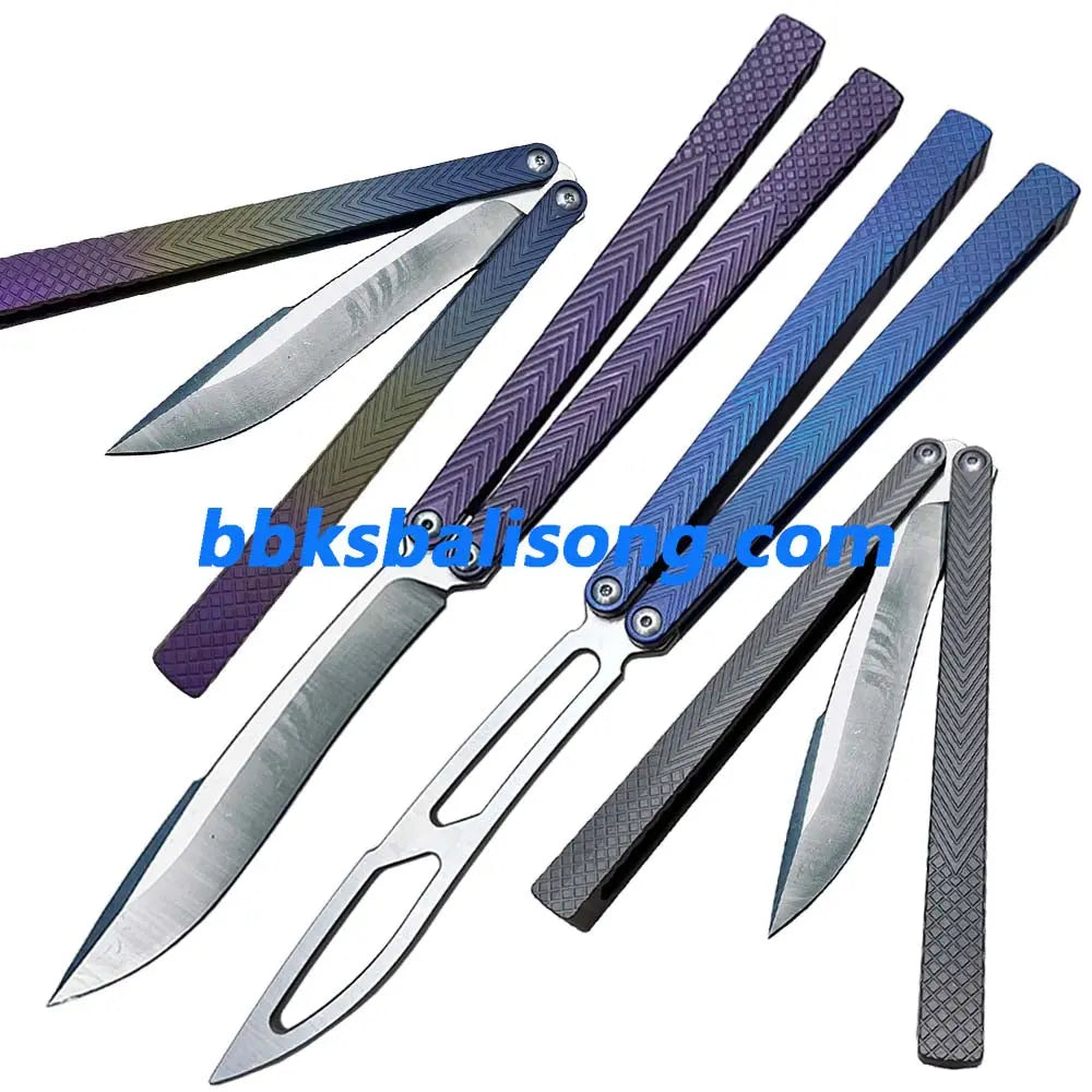 Theone Serif Balisong Clone Titanium Handle - BBKSbalisong