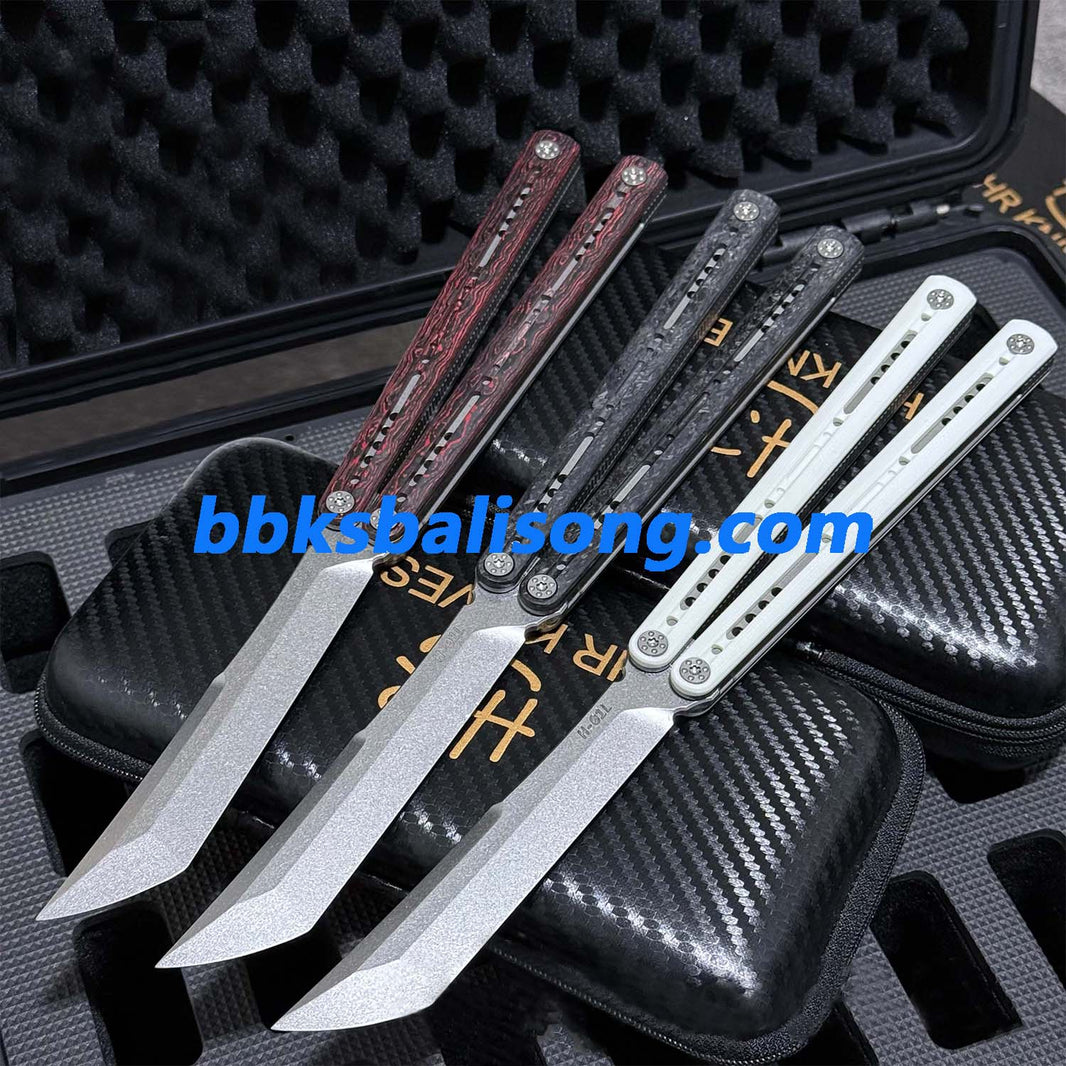 HR H01 Balisong Titanium Lining False Edge