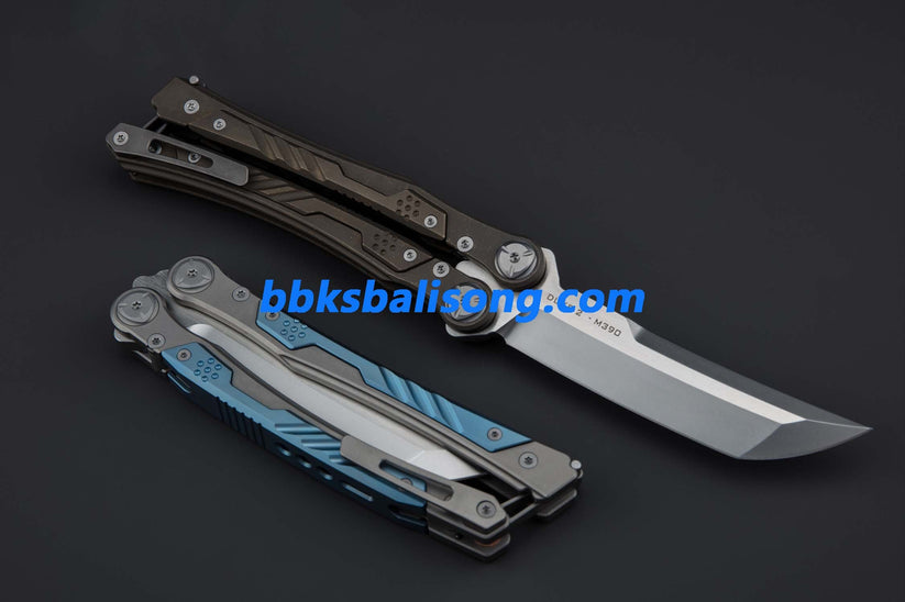 Maxace Duke II Balisong Titanium Handle M390 Blade Bearing System ...
