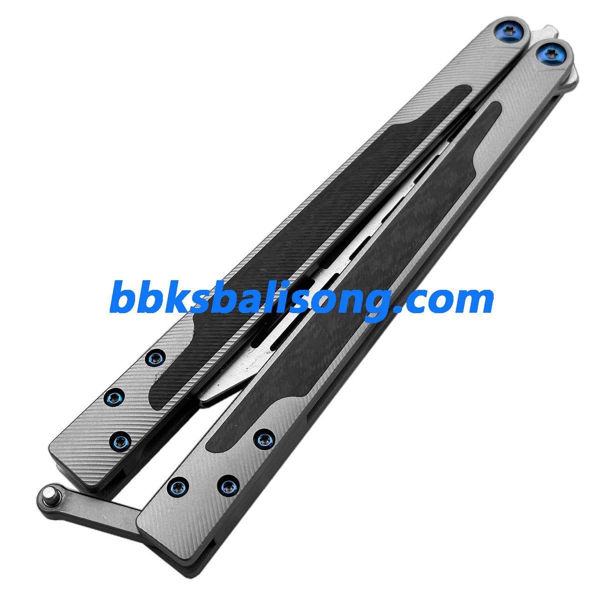 Theone EX10 Balisong Clone Carbon Fiber Patch+Titanium Handle Damascus ...