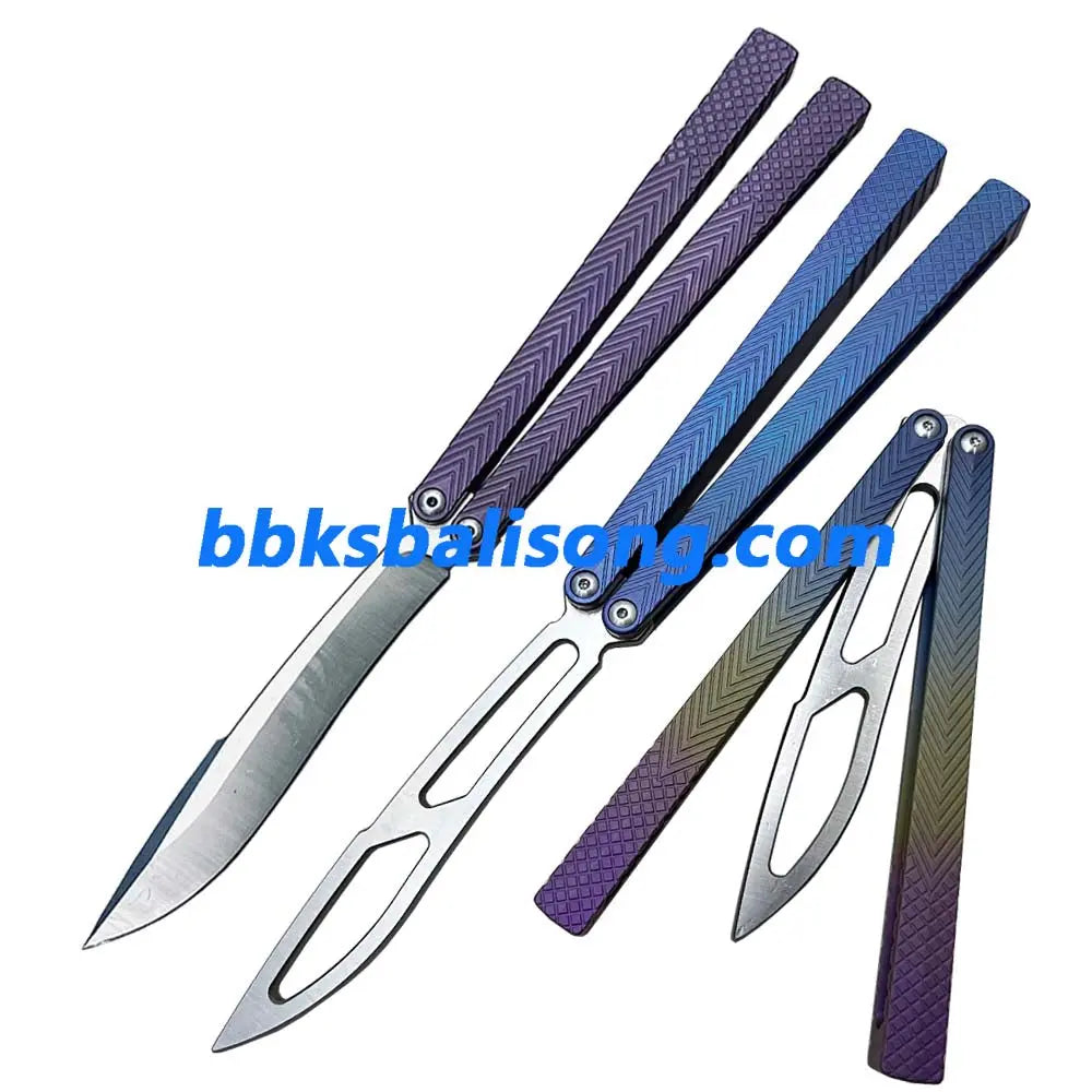 Theone Serif Balisong Clone Titanium Handle - BBKSbalisong